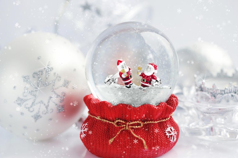 Deakin and Francis Sterling Silver Santa Cufflinks at 1stDibs