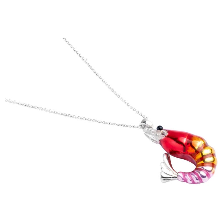 Deakin and Francis Sterling Silver Shrimp Pendant For Sale at 1stDibs