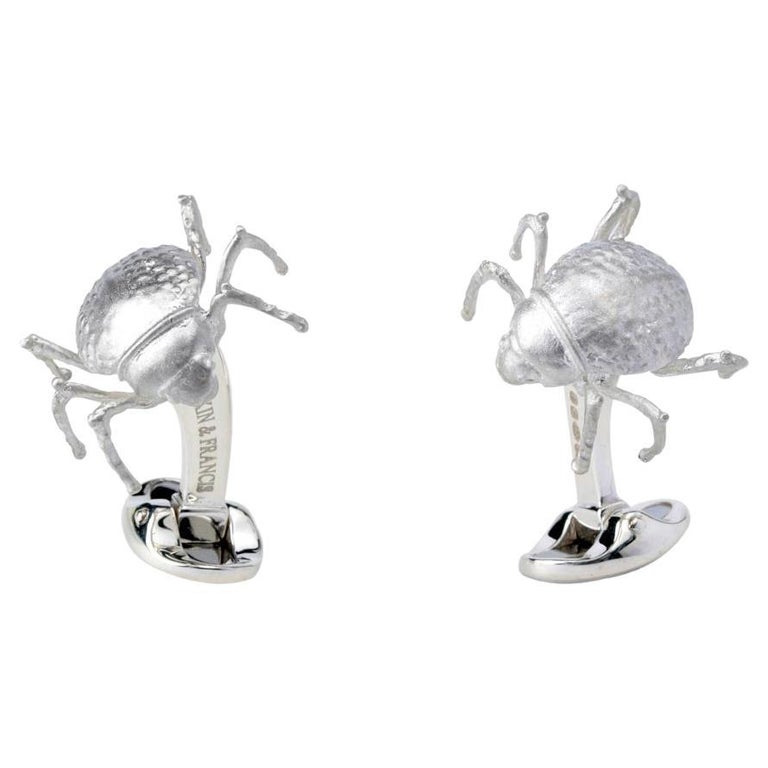 Deakin and Francis Sterling Silver Tok Tokkie Beetle Cufflinks For Sale ...