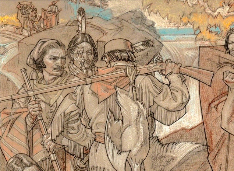 Dean Cornwell - Androscoggin River Falls, study for The Manufacturers ...