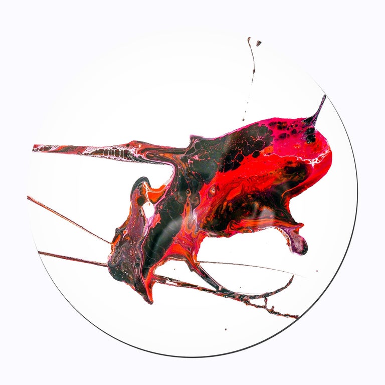 Dean Rossiter - "Leviticus" - Red abstract tondo painting For Sale at ...