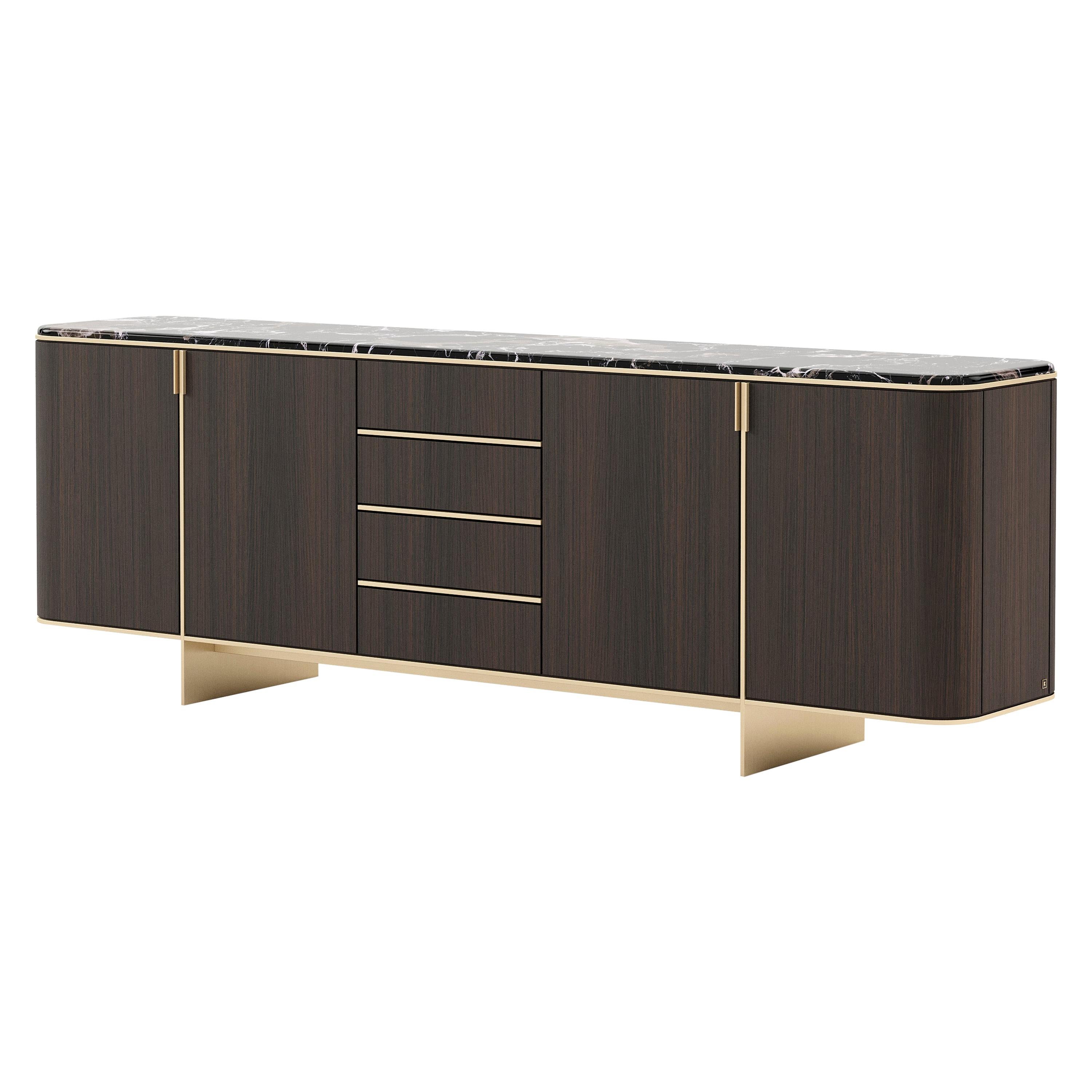 Modern, Contemporary, 21st Century, Marble, Wood, Flow Sideboard at 1stDibs