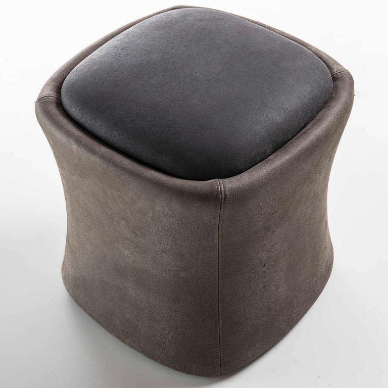 Dear Two Tone Brown Pouf For Sale at 1stDibs
