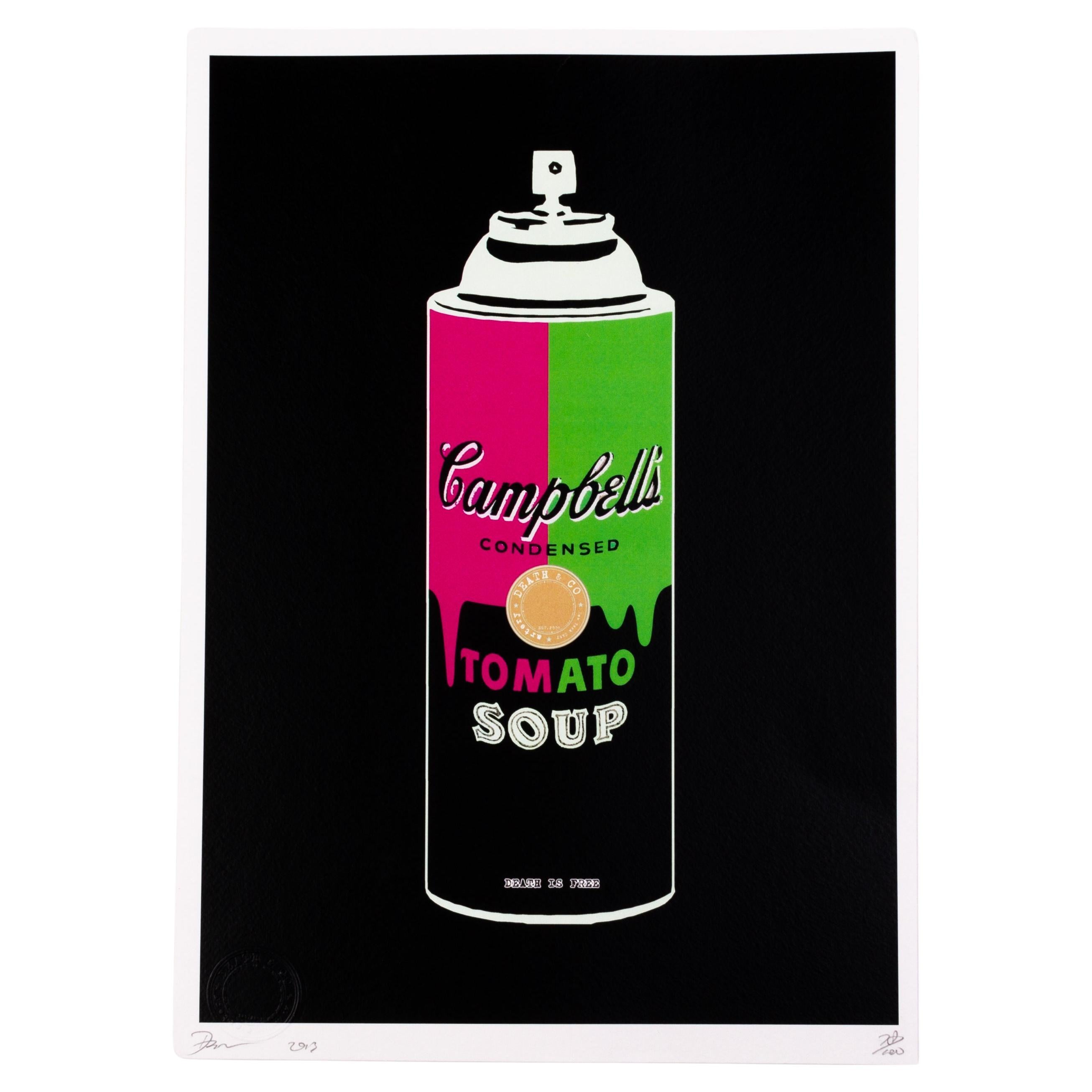 Death NYC Signed Limited Ed Pop Art Print Campbell's Soup Spray Can For ...