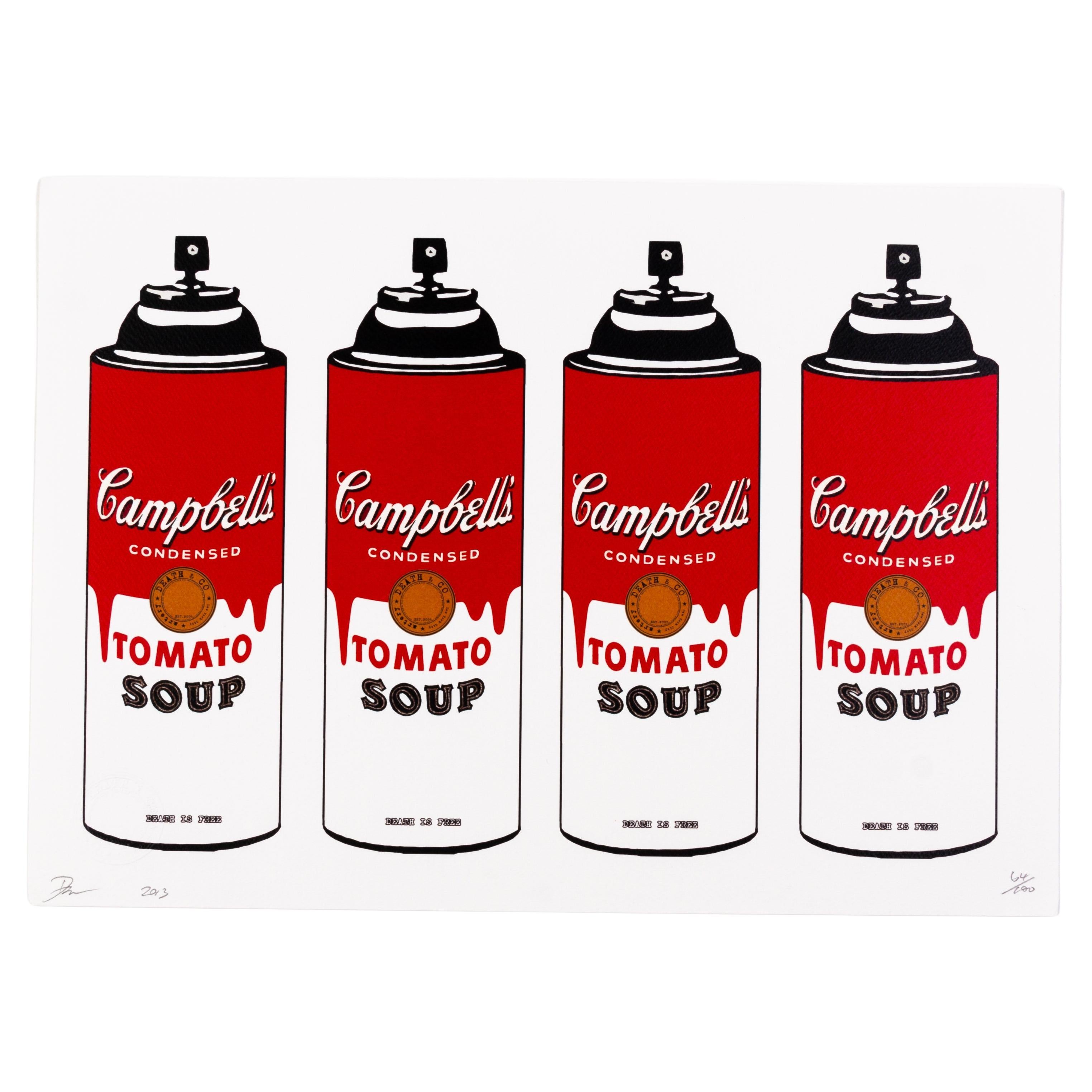 Death NYC Signed Limited Ed Pop Art Print Campbell's Soup Spray Can For ...