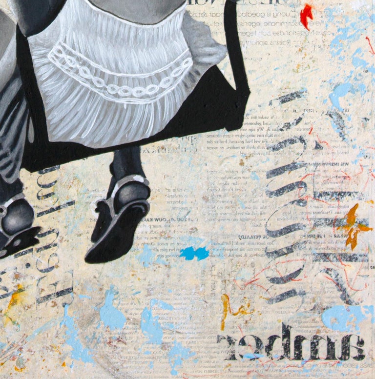 Deb Waterman - Indian Summer - street art dominant beige painting on ...