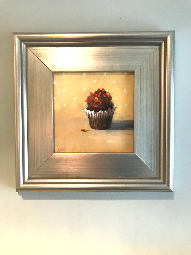 Debbie Miller - "Hot to Trot" Small Still Life, Chocolate Cupcake/White ...