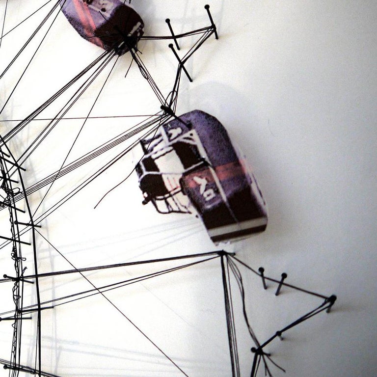 Debbie Smyth - Ferris Wheel -experimental monochromatic thread and pins ...