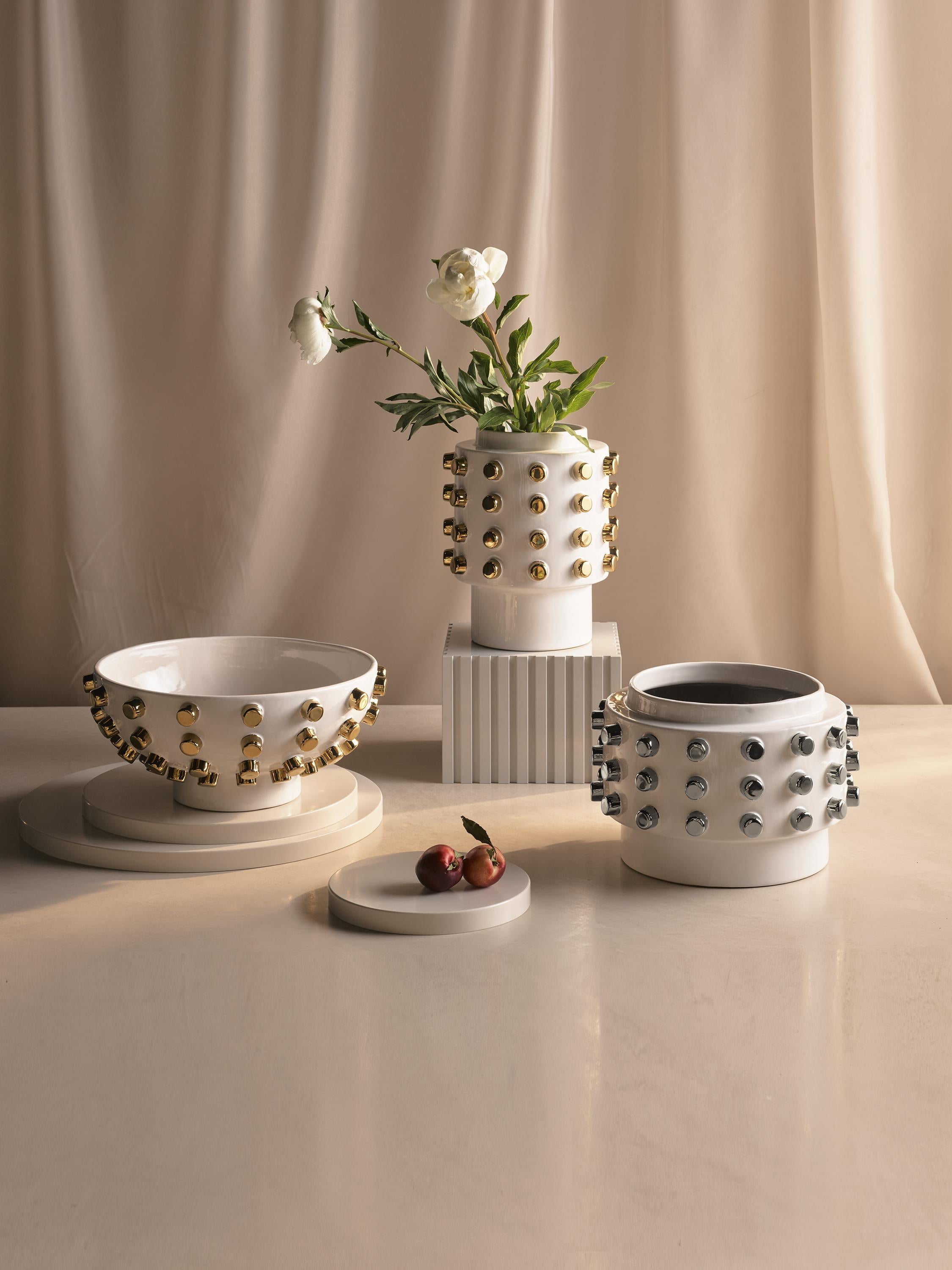 Debbie Vase White and Gold by Greg Natale For Sale at 1stDibs