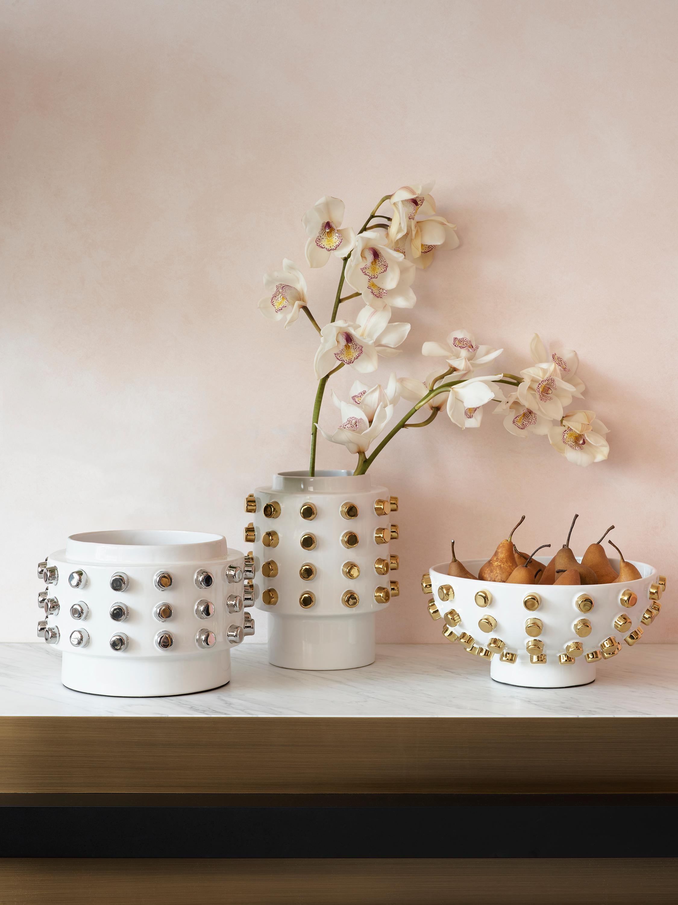 Debbie Vase White and Gold by Greg Natale For Sale at 1stDibs