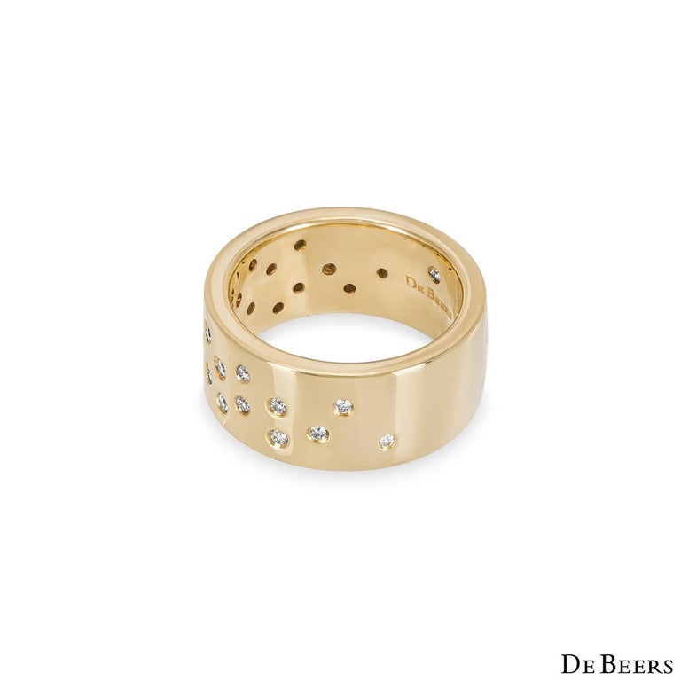 DeBeers Yellow Gold Diamond Dress Ring For Sale at 1stDibs
