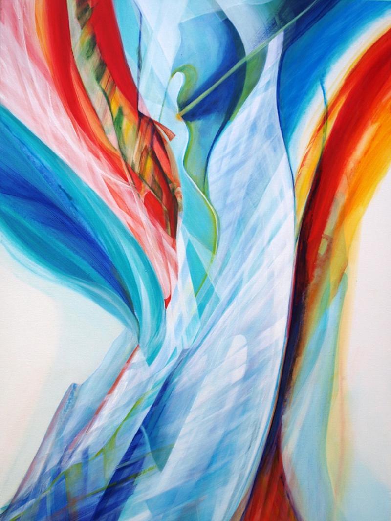 Nancy Rutter - Overlook Hill (Large Colorful Abstract Landscape in ...