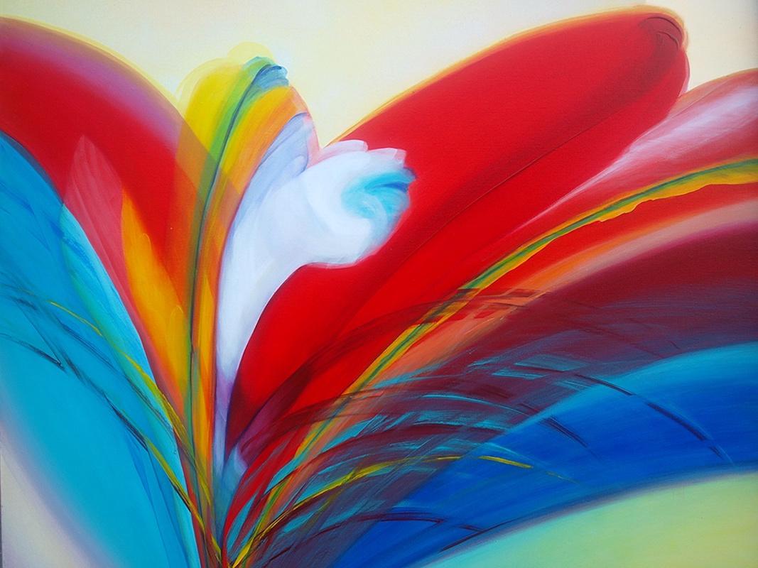 Nancy Rutter - Overlook Hill (Large Colorful Abstract Landscape in ...