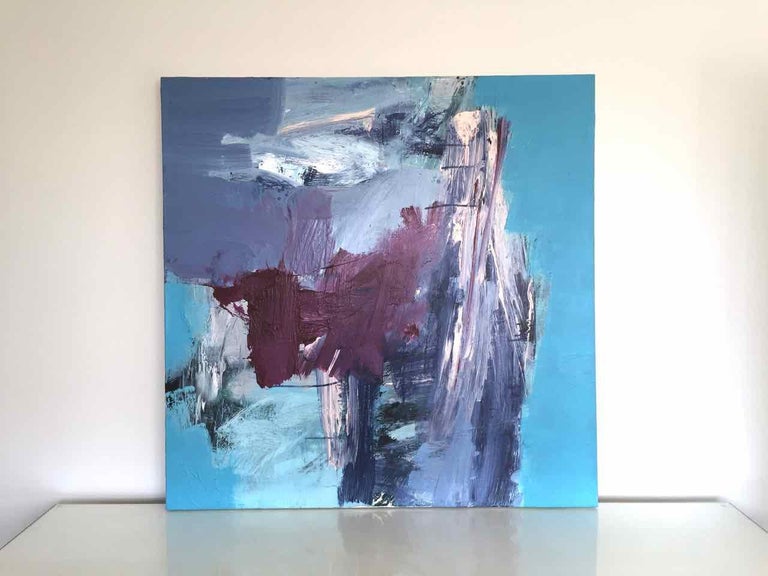 Deborah Lanyon - Antibes: Abstract Painting in Blues and Purples by ...