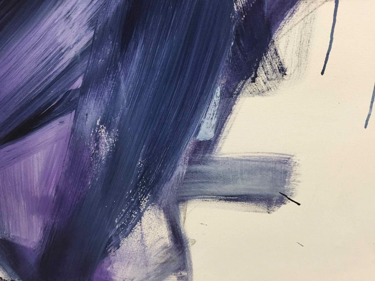 Deborah Lanyon - Hawkshead: Abstract Painting in Purple with Raw Canvas ...