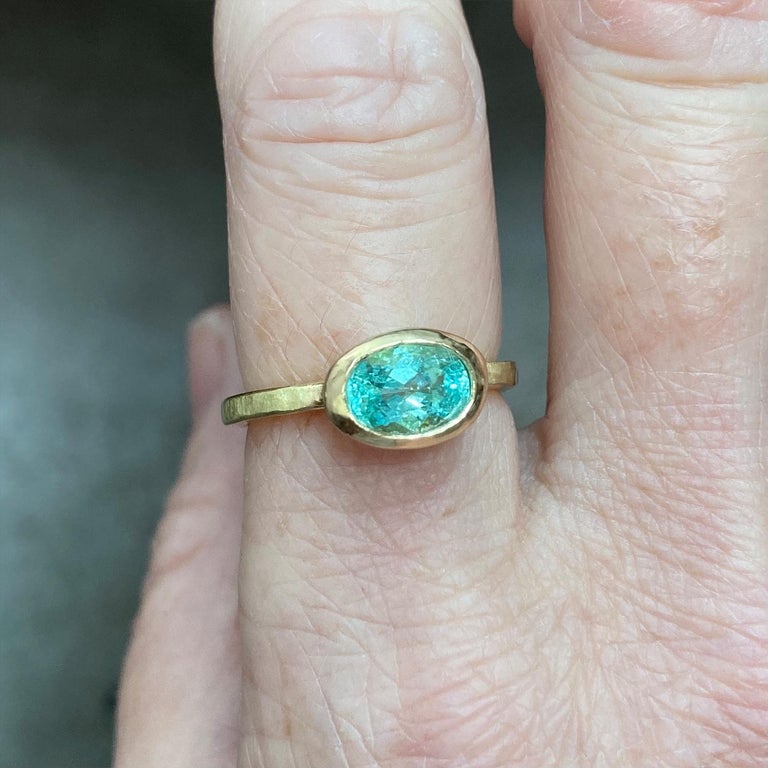 Deborah Murdoch 18 Karat Yellow Gold 1.15ct Oval Paraiba Ring For Sale ...
