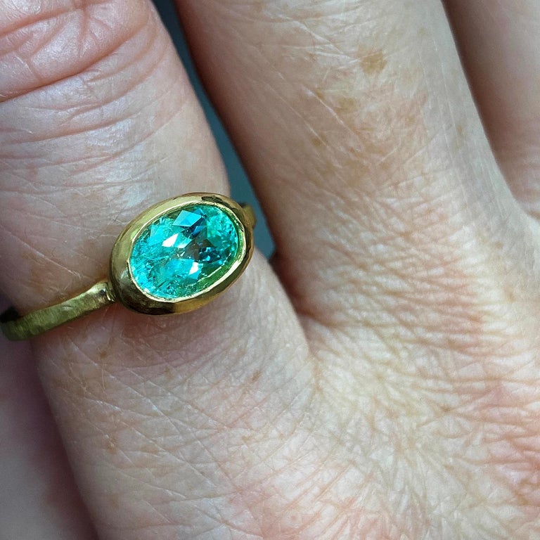 Deborah Murdoch 18 Karat Yellow Gold 1.15ct Oval Paraiba Ring For Sale ...