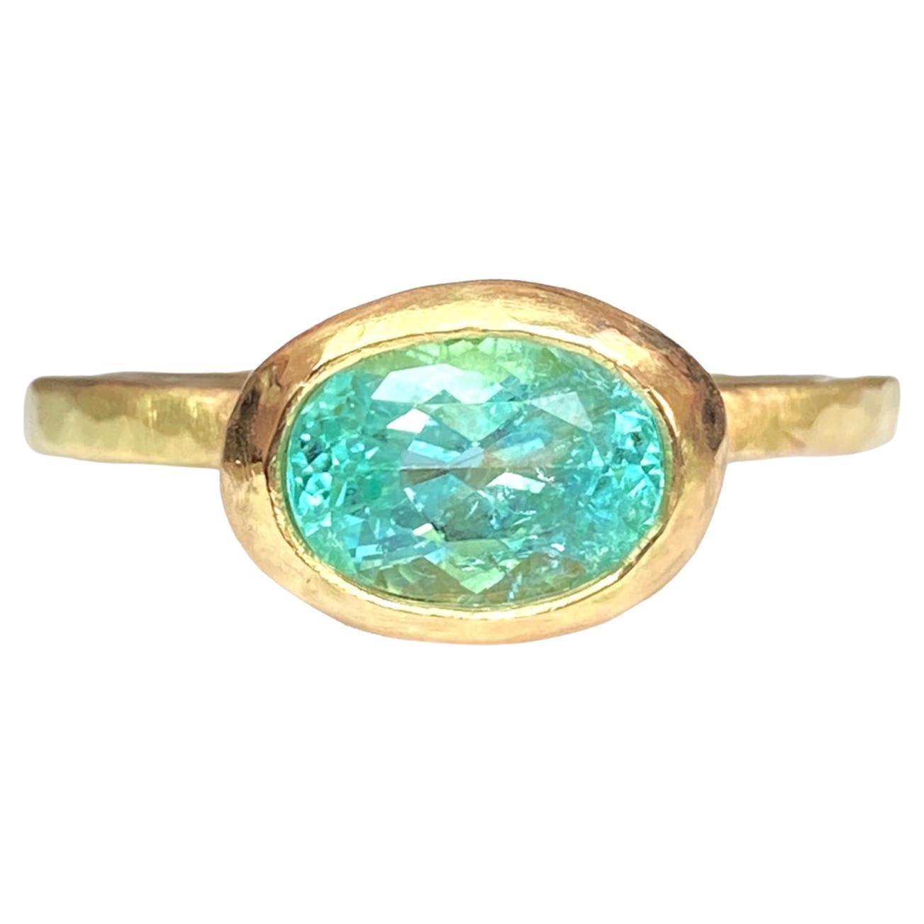 Deborah Murdoch 18 Karat Yellow Gold Oval 1.94ct Green Emerald Ring For ...