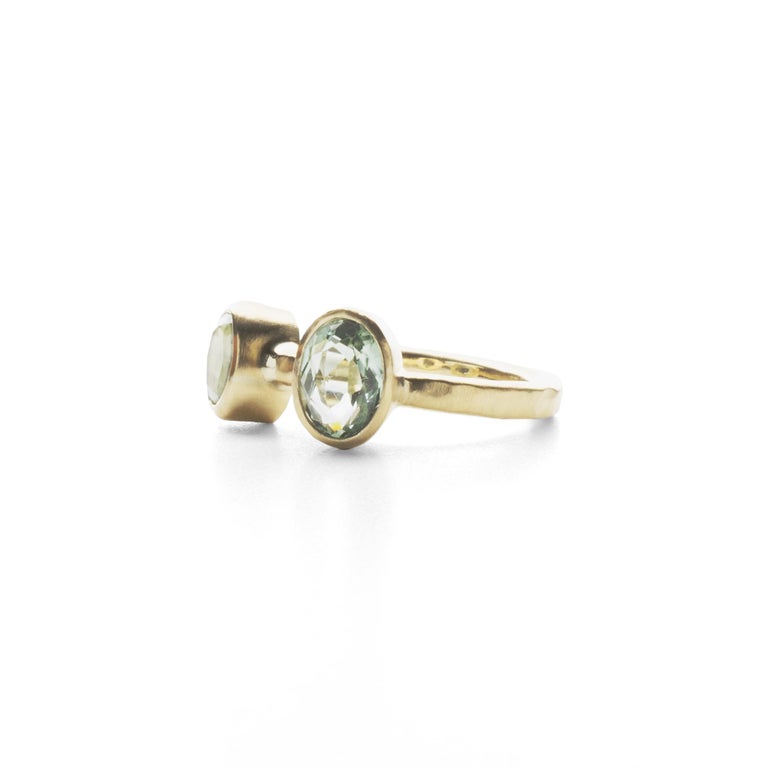 Deborah Murdoch 18 Karat Yellow Gold Blue Green Tourmaline Ring For ...