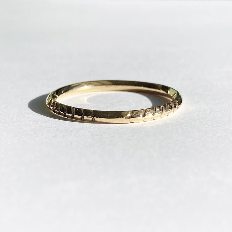 Deborah Murdoch 18 Karat Yellow Gold Herringbone Ring For Sale at 1stDibs