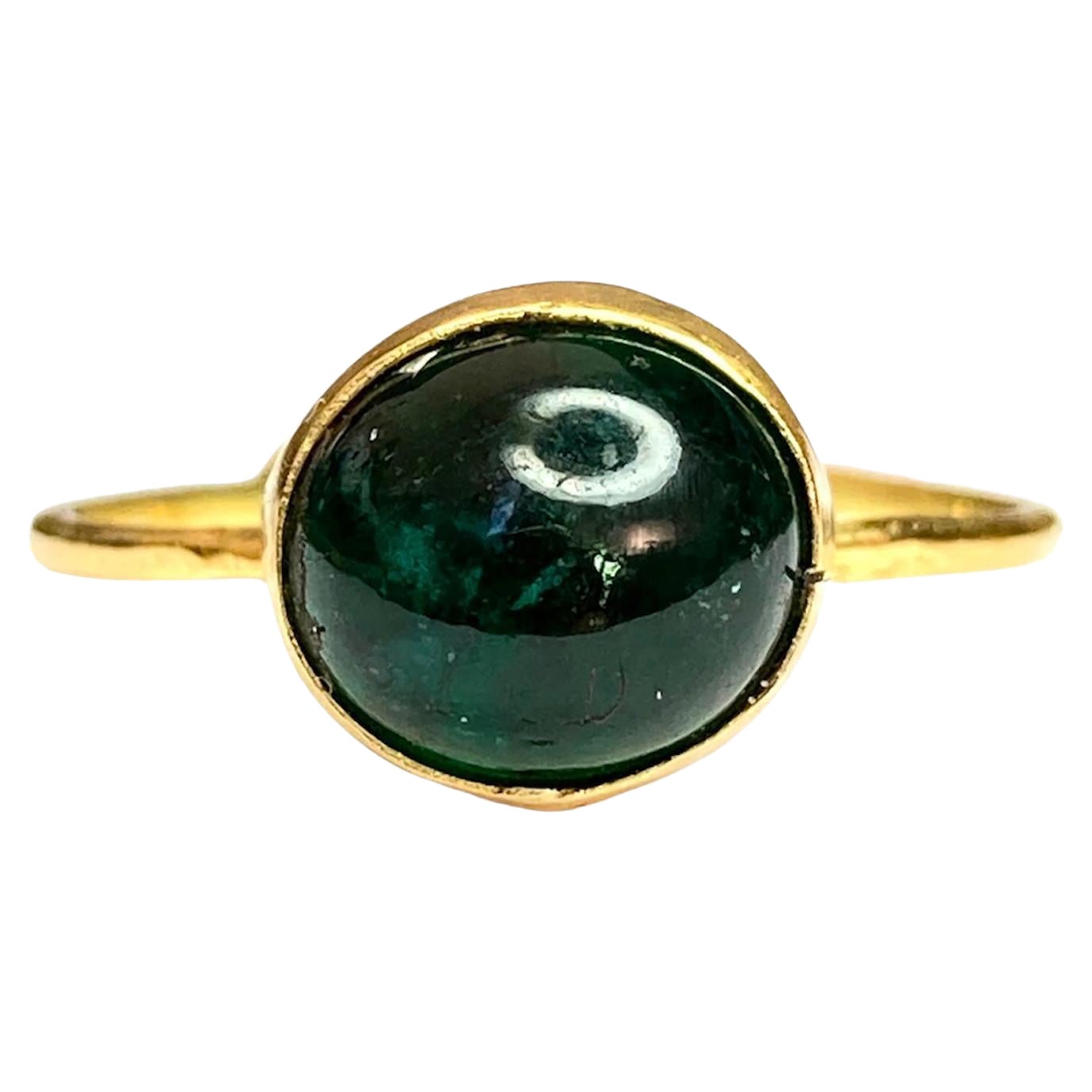 Deborah Murdoch 18 Karat Yellow Gold Oval 1.94ct Green Emerald Ring For ...