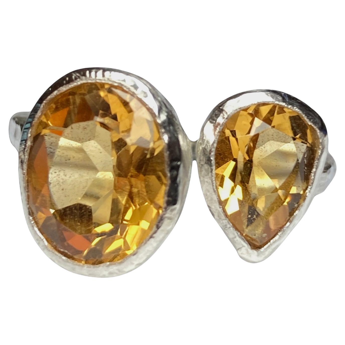 Tiffany and Co Citrine and Sterling Silver Ring at 1stDibs