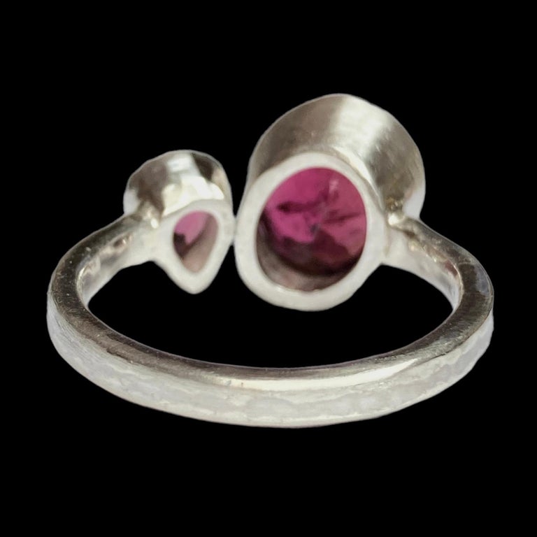 Deborah Murdoch Sterling Silver Double Pink Tourmaline Ring For Sale at ...