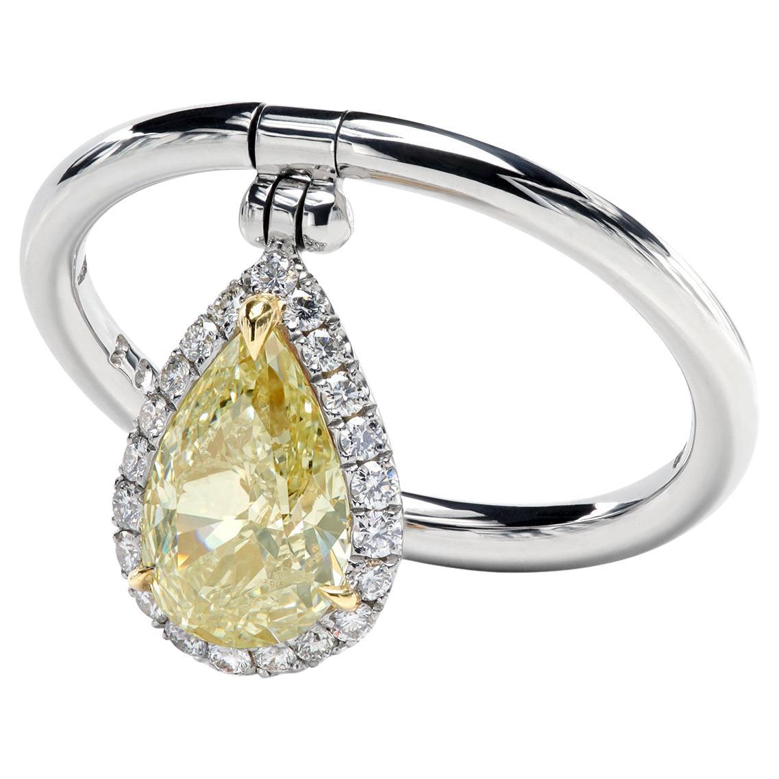 Oval Diamond Ring with Micro Pave at 1stDibs