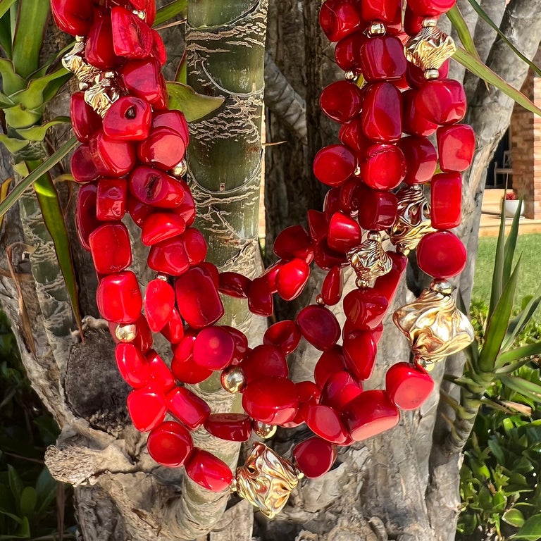 Decadent Jewels Red Sea Bamboo Multi Strand Gold Filled Necklace For ...