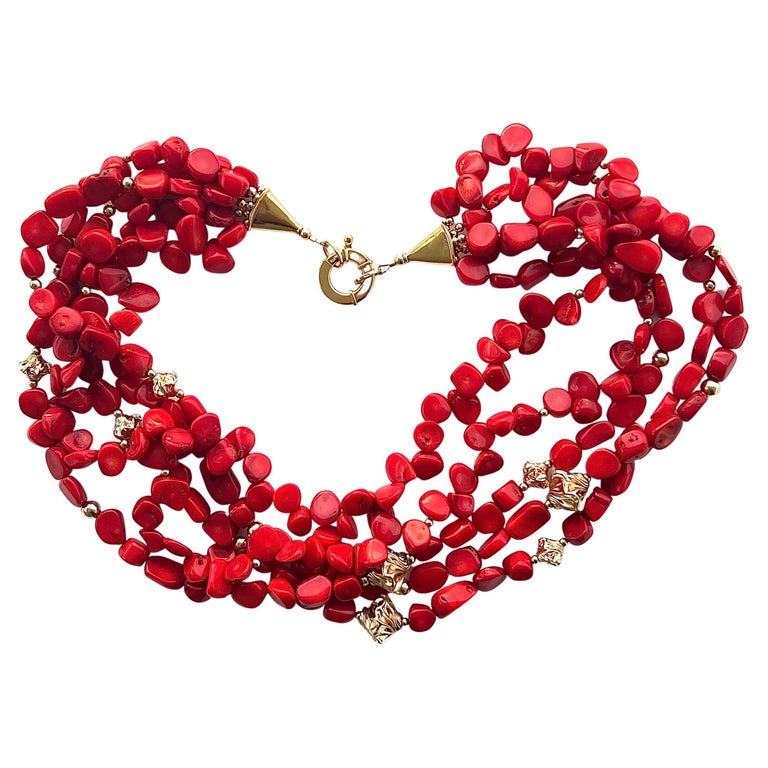 Decadent Jewels Red Sea Bamboo Multi Strand Gold Filled Necklace For ...