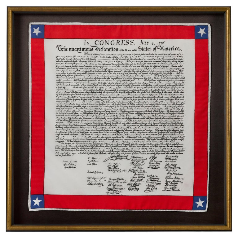 Declaration of Independence Printed Scarf For Sale at 1stDibs