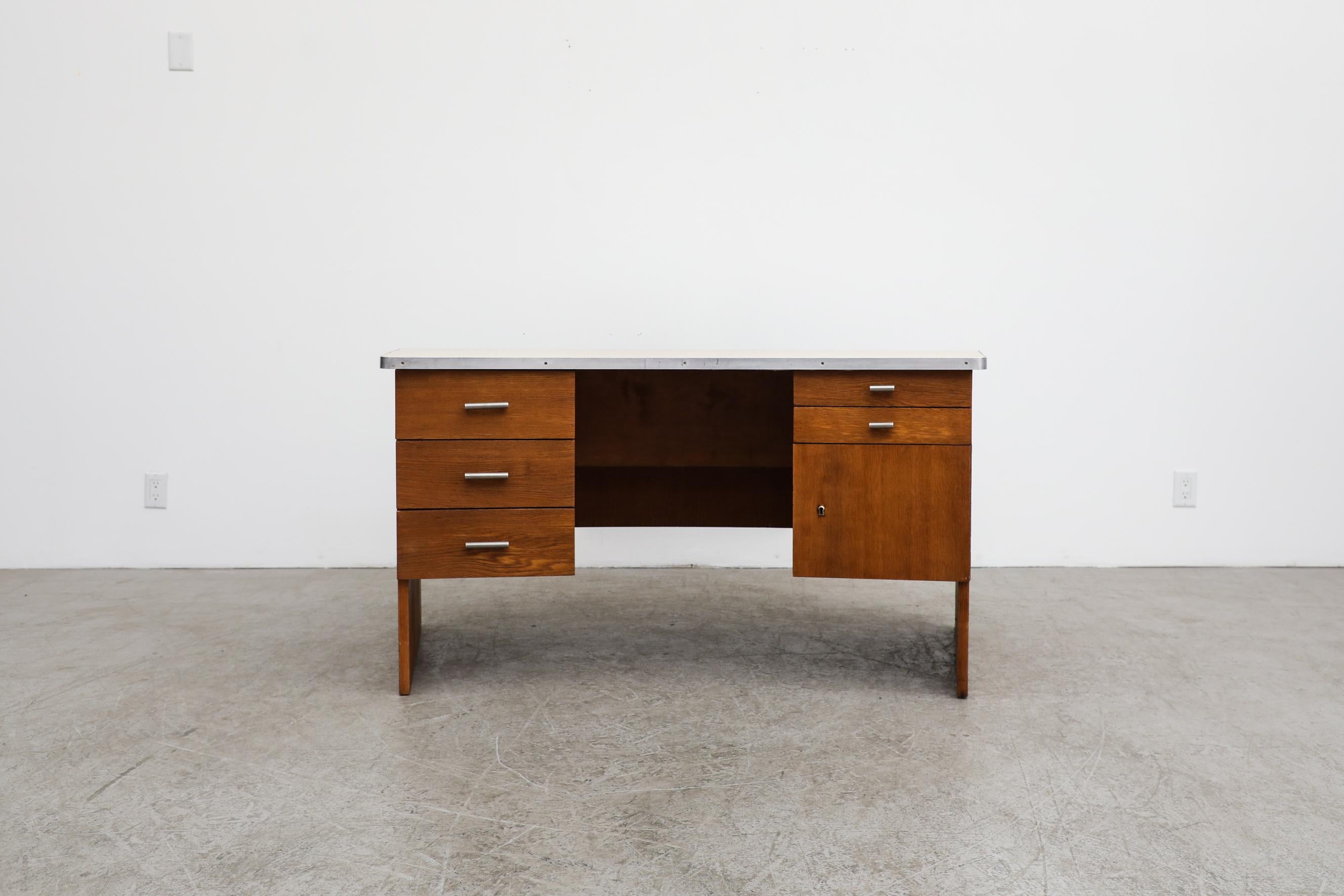 Deco Curved Executive Desk with Inset Shelf and Laminate Top at 1stDibs ...