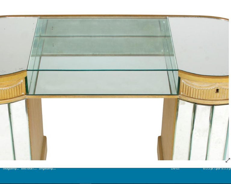 Deco Curved Mirrored Dressing Table at 1stDibs