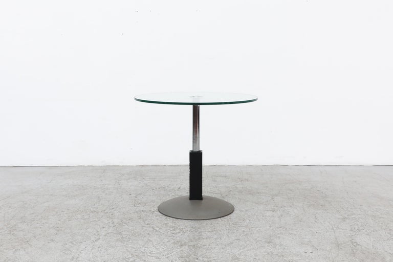 Deco Inspired Modern Glass Pedestal Side Table with Adjustable Height ...