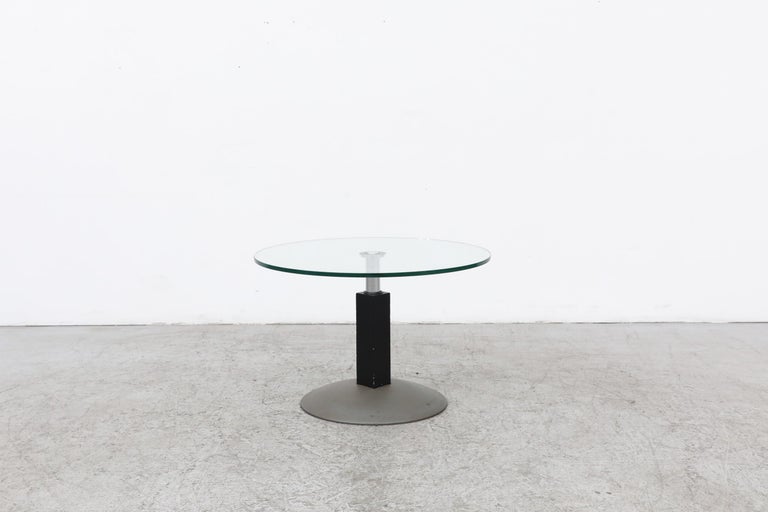 Deco Inspired Modern Glass Pedestal Side Table with Adjustable Height ...