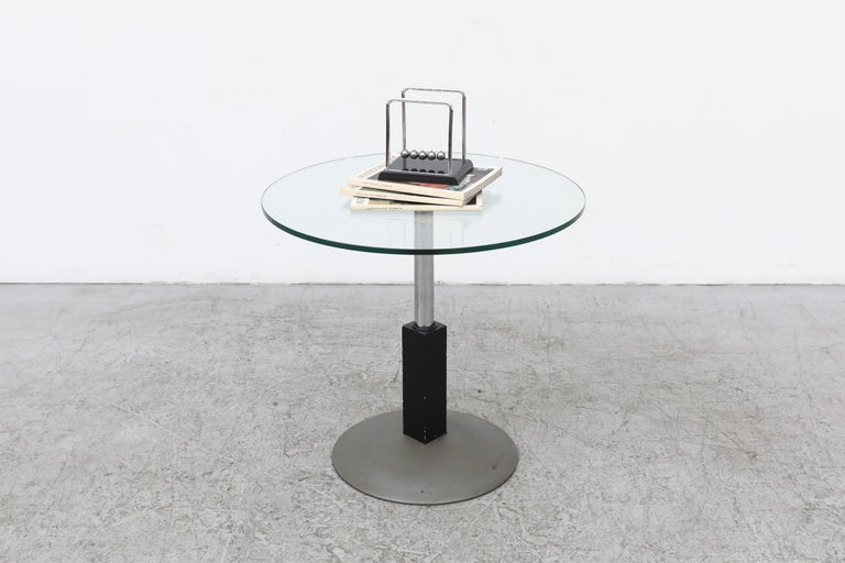 Deco Inspired Modern Glass Pedestal Side Table with Adjustable Height ...