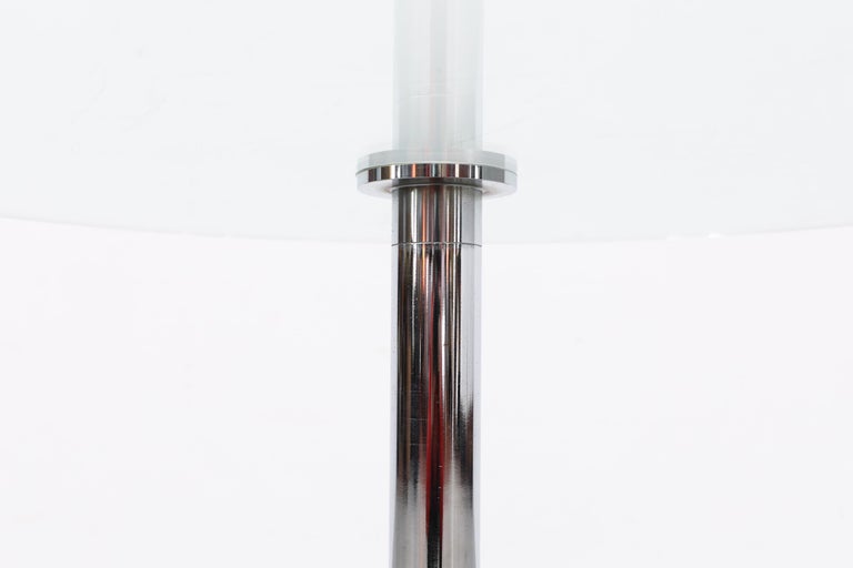 Deco Inspired Modern Glass Pedestal Side Table with Adjustable Height ...