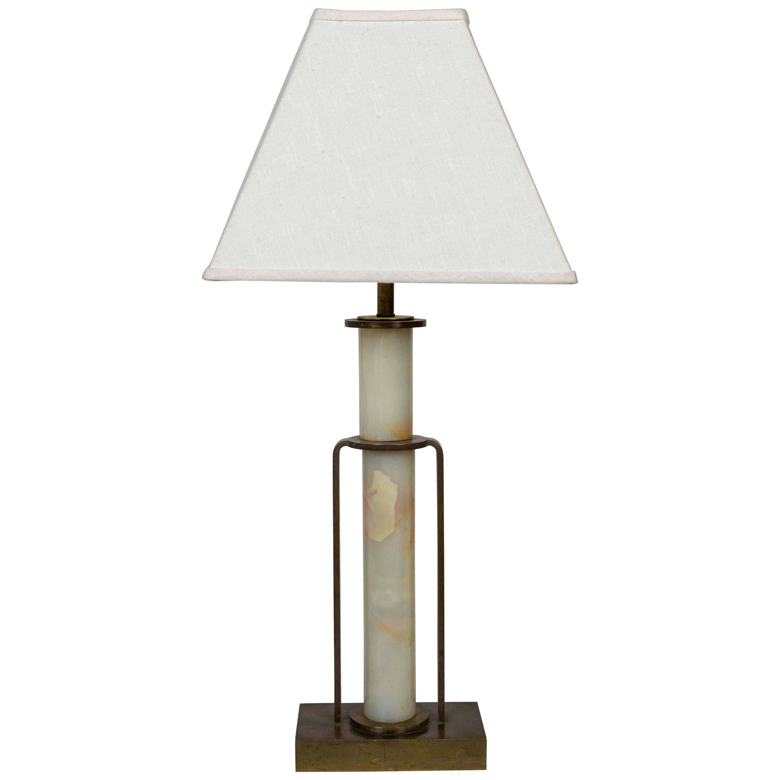 Solid Brass Candlestick Table Lamps w/ Triangular Base 'Pair' For Sale ...