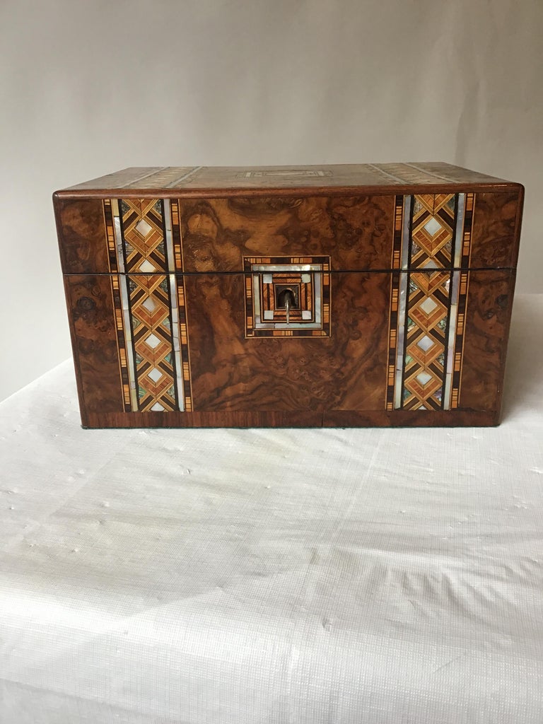 Deco Mother of Pearl Inlaid Box with Hidden Drawer at 1stDibs