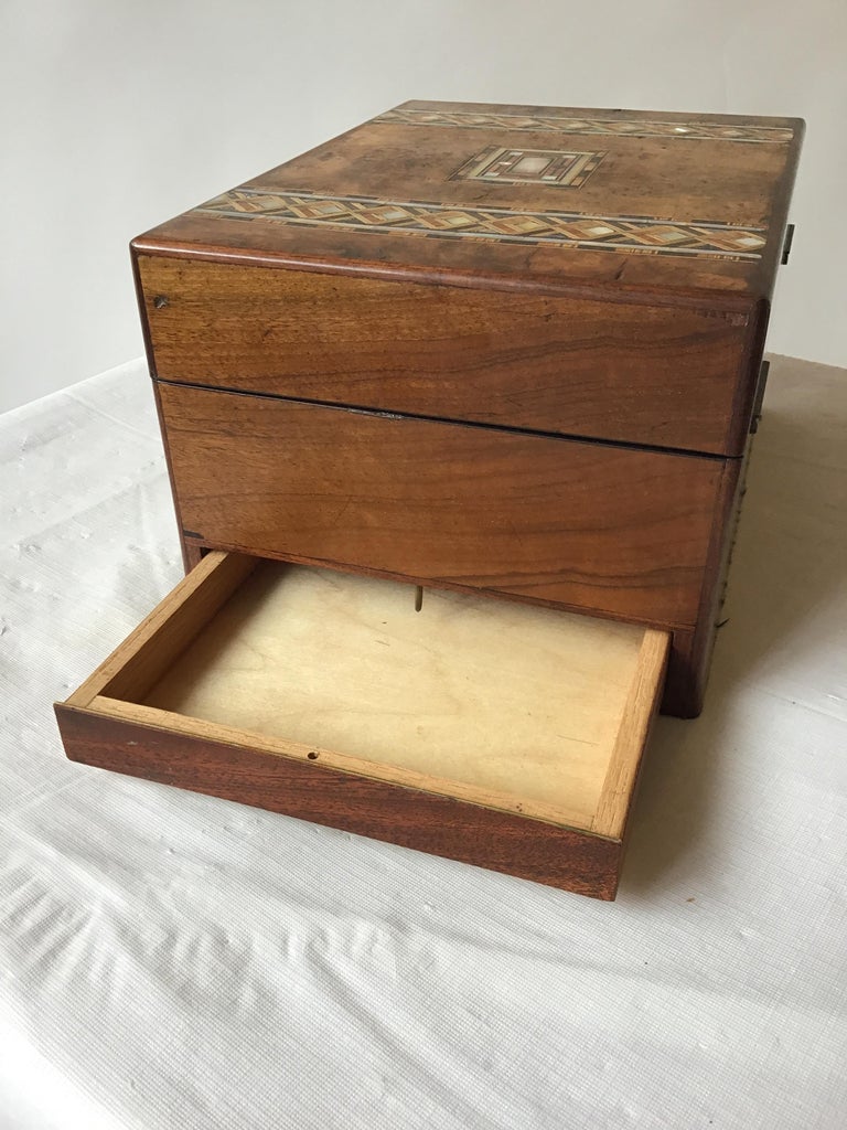 Deco Mother of Pearl Inlaid Box with Hidden Drawer at 1stDibs