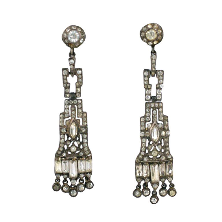 Deco Paste Chandelier Earrings at 1stDibs