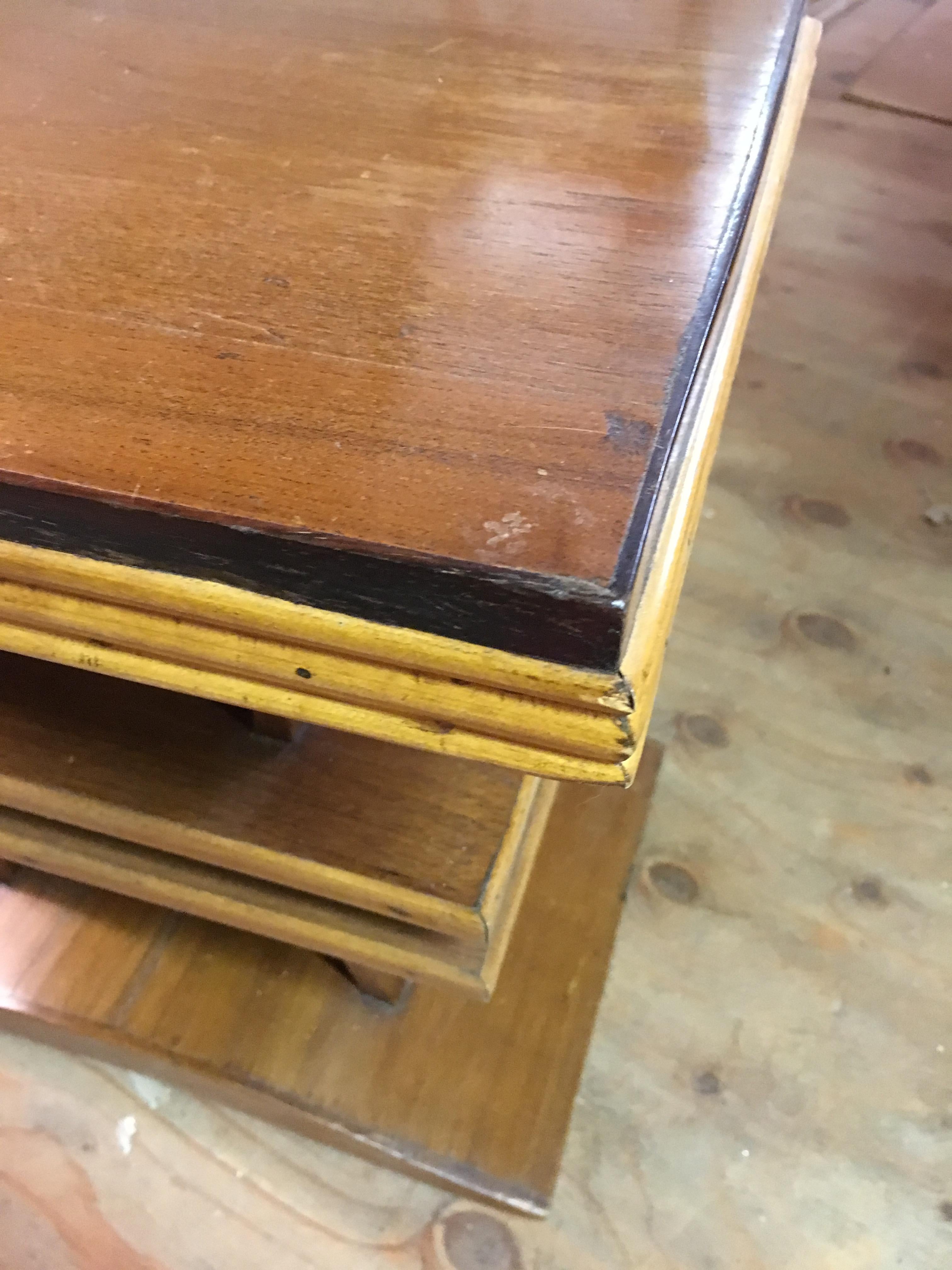 Deco Period Rosewood and Burmese Teak Stand or Stool For Sale at 1stDibs