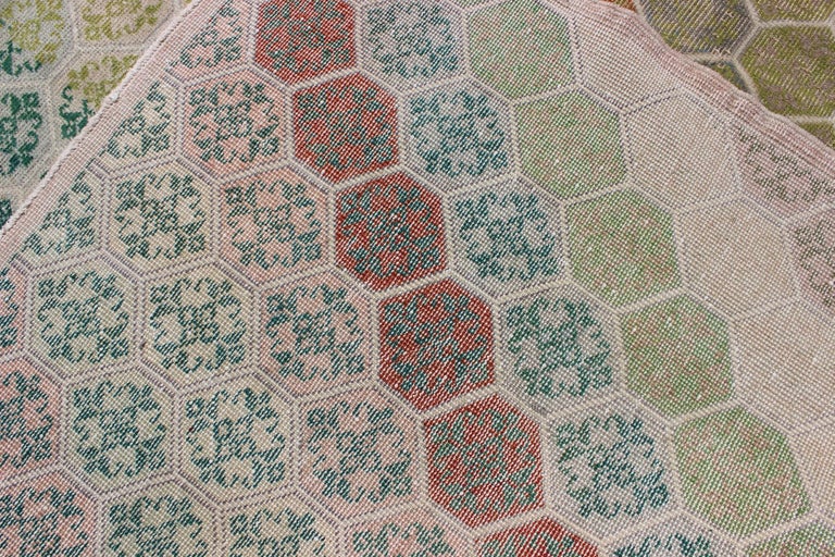 Deco Rug with Modern Design in Lime Green, Light Blue, Terracotta and ...