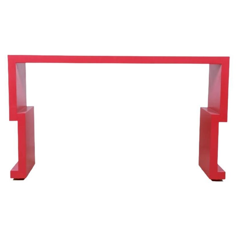 Deco Style Red Console Table For Sale at 1stDibs