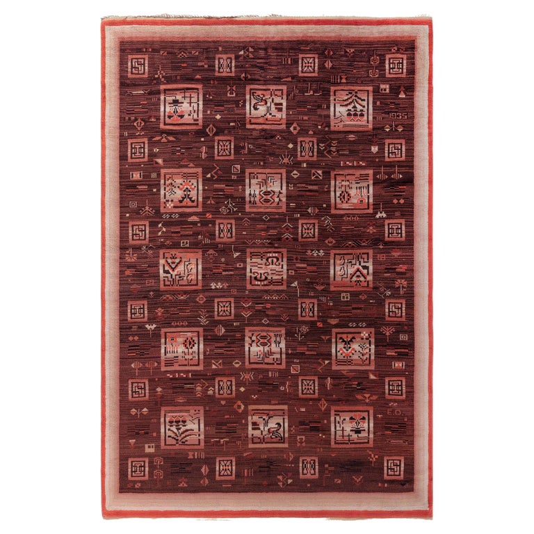 Deco Swedish Pile Rug by Emil Edvard Danielsson 'the Finsk' For Sale at ...