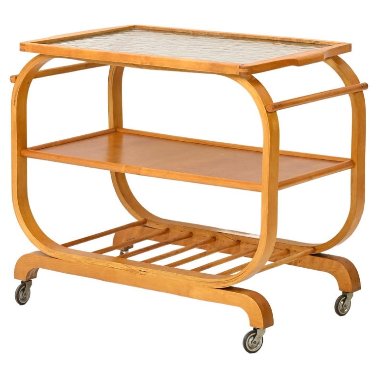 Decó Trolley Made of Wood and Glass For Sale at 1stDibs