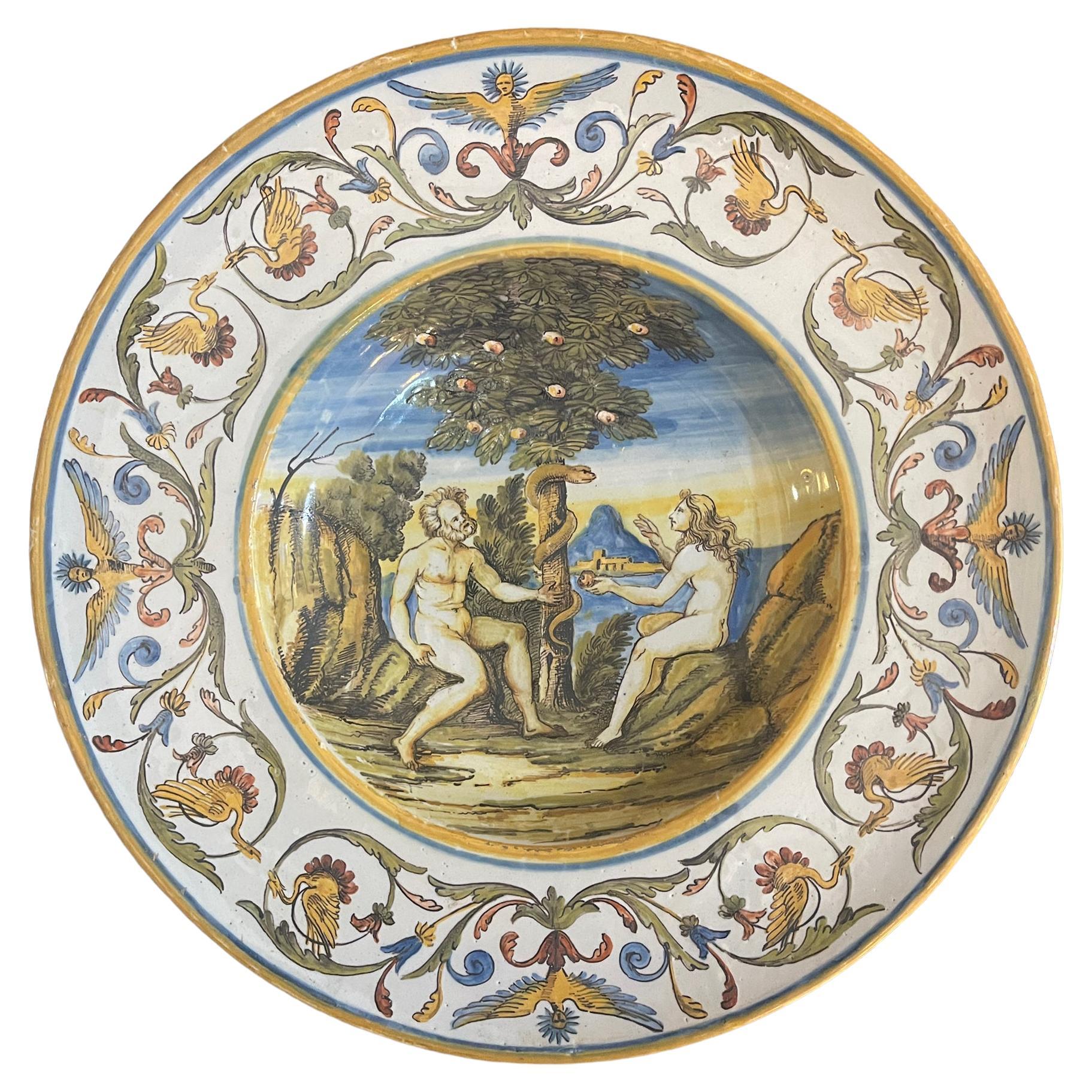Decorated ceramic plate, 19th century, mythological scene For Sale at ...
