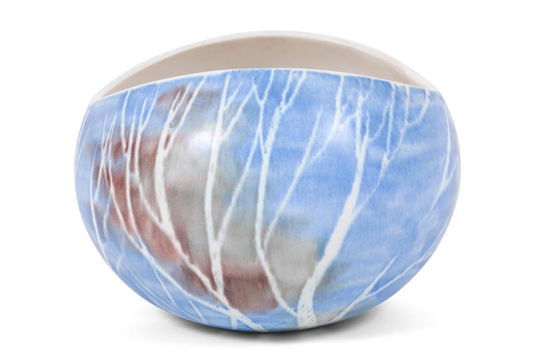 Mid-Century Birch Tree Pattern Pottery Bowl by Anderson Design of Maine ...