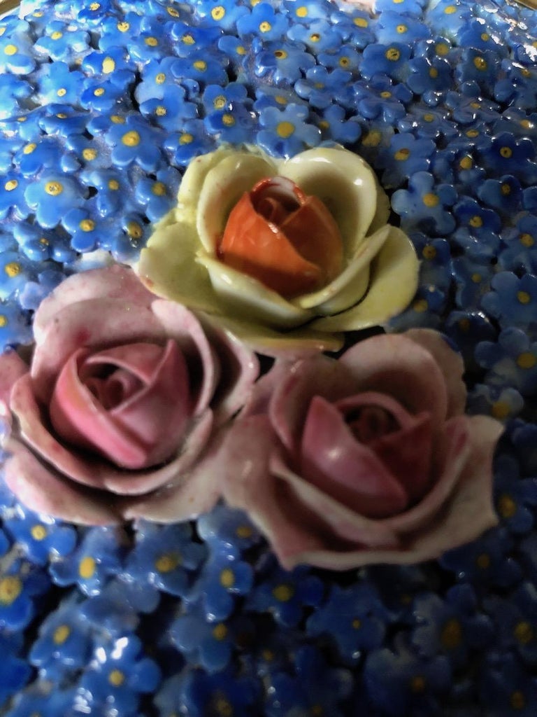 Decorated Porcelain Covered Forget-Me-Not Porcelain Box at 1stDibs ...