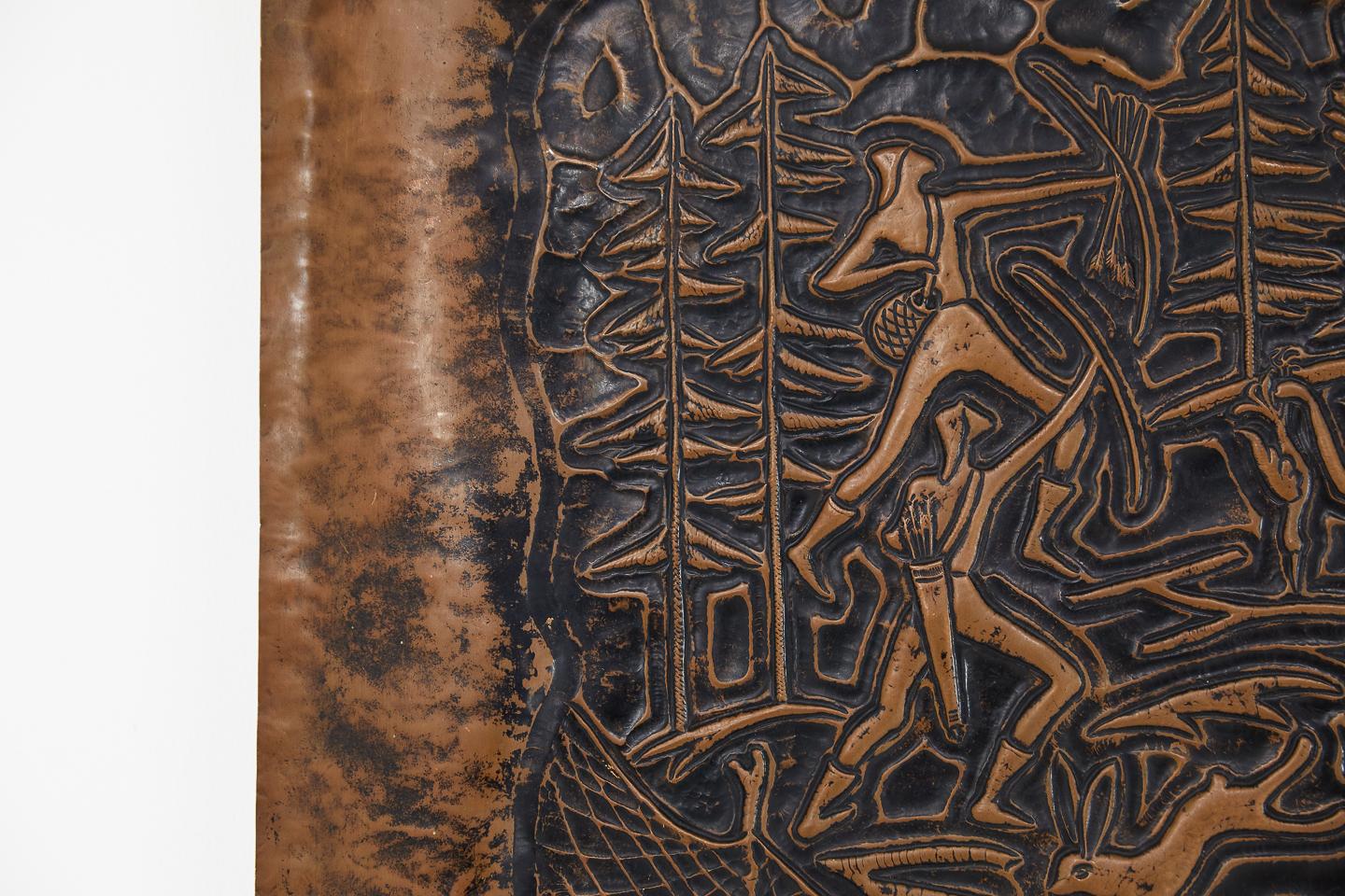 Decorative 1950s Copper Panel For Sale at 1stDibs